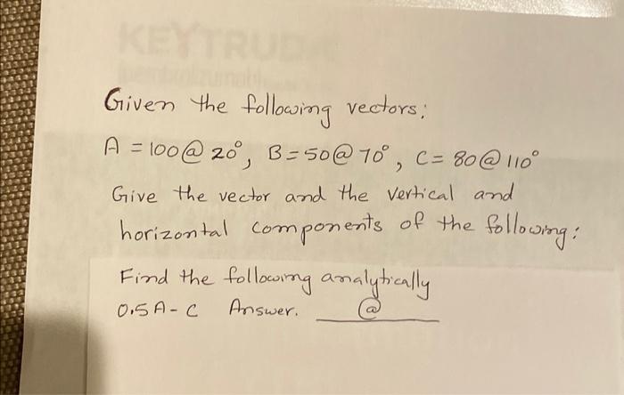 Solved Given the following vectors: | Chegg.com