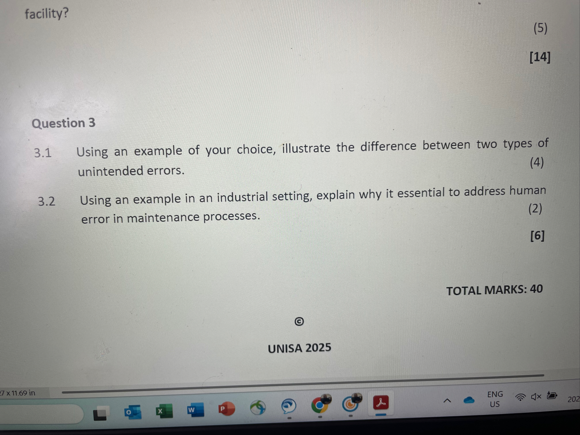 Solved facility?(5)[14]Question 33.1 ﻿Using an example of | Chegg.com