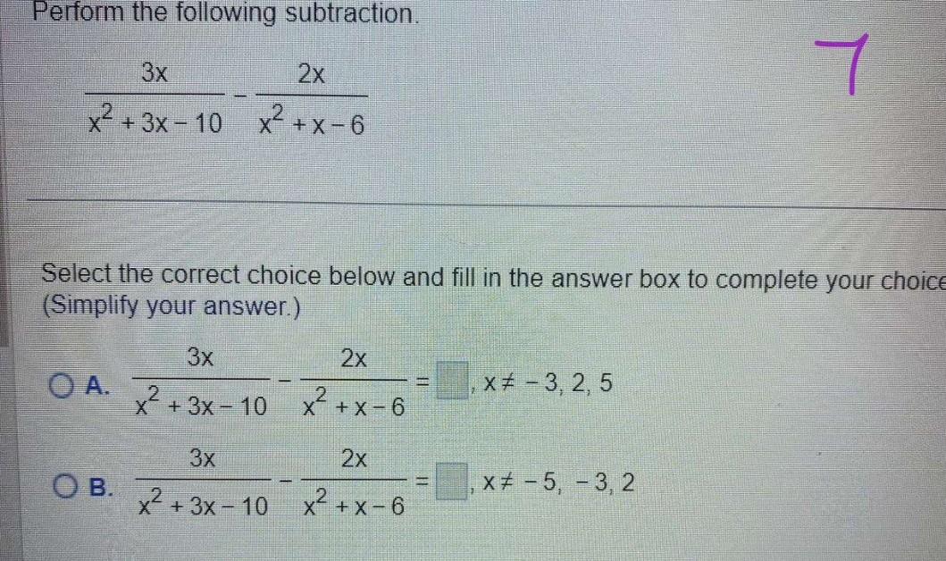 Solved Perform the following subtraction. | Chegg.com