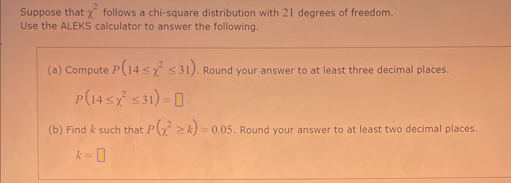 Solved Suppose that χ2 ﻿follows a chi-square distribution | Chegg.com