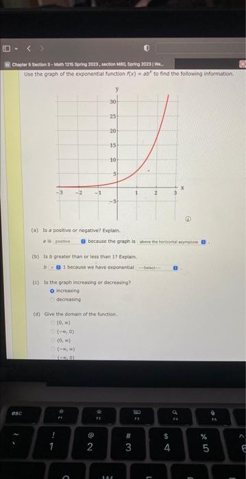 Solved Use the craph of the exponental function f(x)=3b2 to | Chegg.com