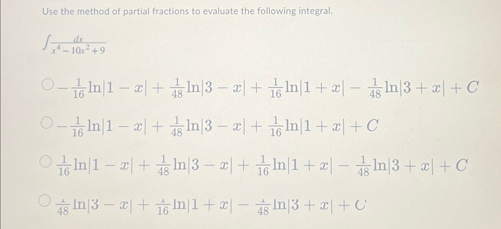 Solved Use the method of partial fractions to evaluate the | Chegg.com