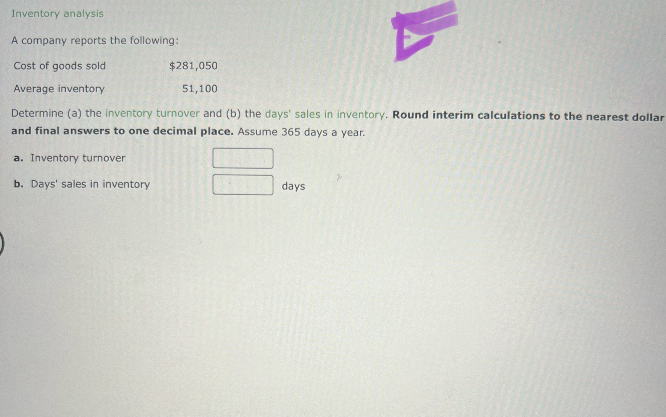 Solved Inventory analysisA company reports the | Chegg.com