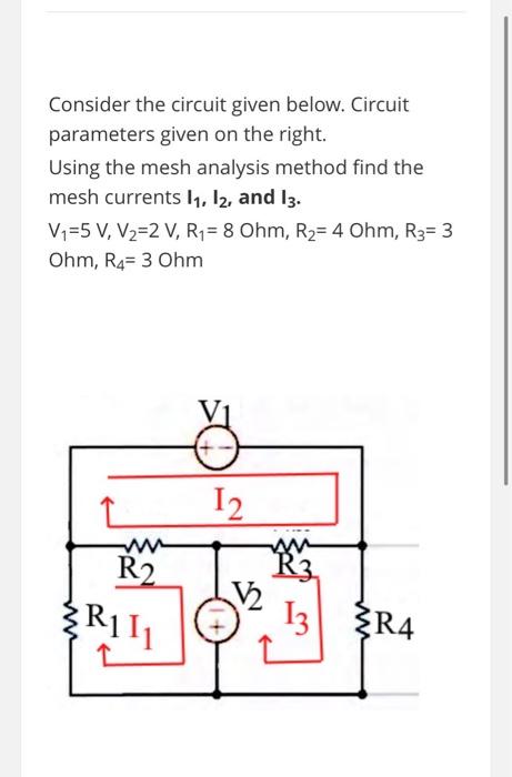 Solved Consider the circuit given below. Circuit parameters | Chegg.com