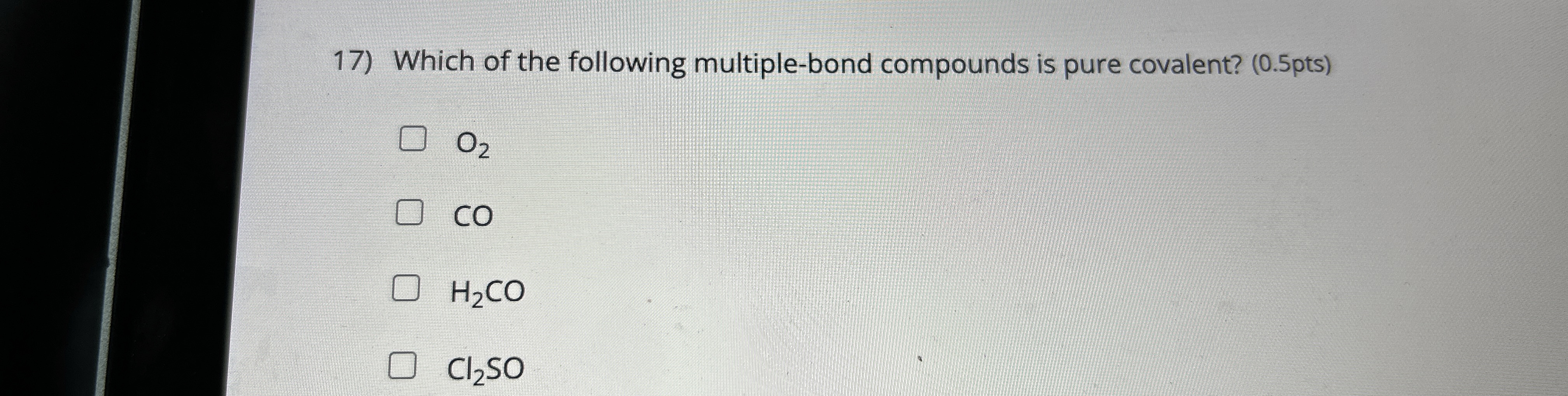 Solved Which of the following multiple-bond compounds is | Chegg.com