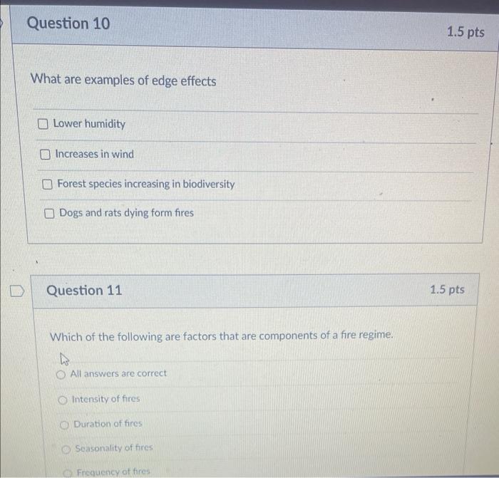 Solved Question 10 What are examples of edge effects Lower | Chegg.com