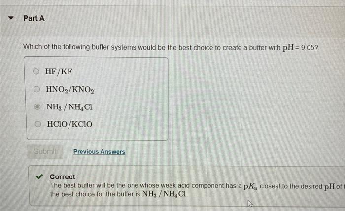Solved Which of the following buffer systems would be the | Chegg.com