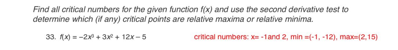 Solved Find all critical numbers for the given function f(x) | Chegg.com