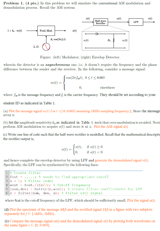 Solved Problem 1. (4 pts.) In this problem we will simulate | Chegg.com