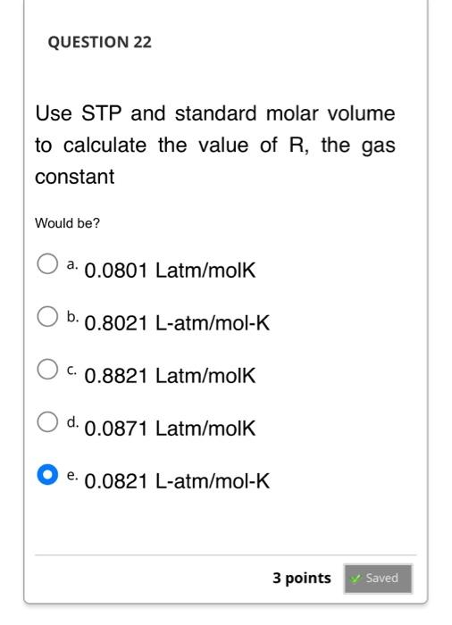 Solved Use STP and standard molar volume to calculate the | Chegg.com