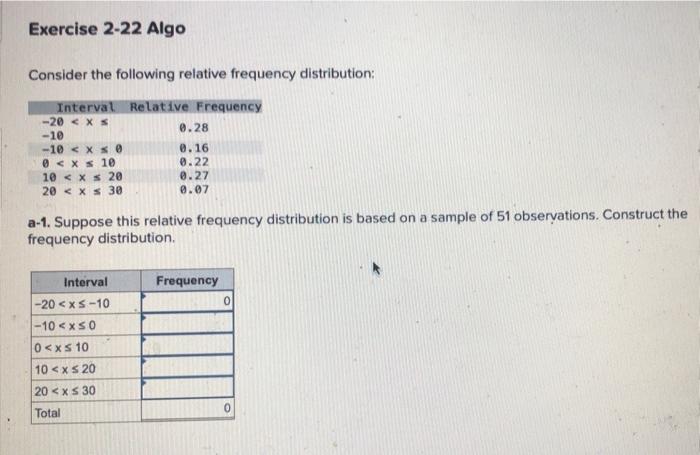 Solved Exercise 2-22 Algo Consider the following relative | Chegg.com