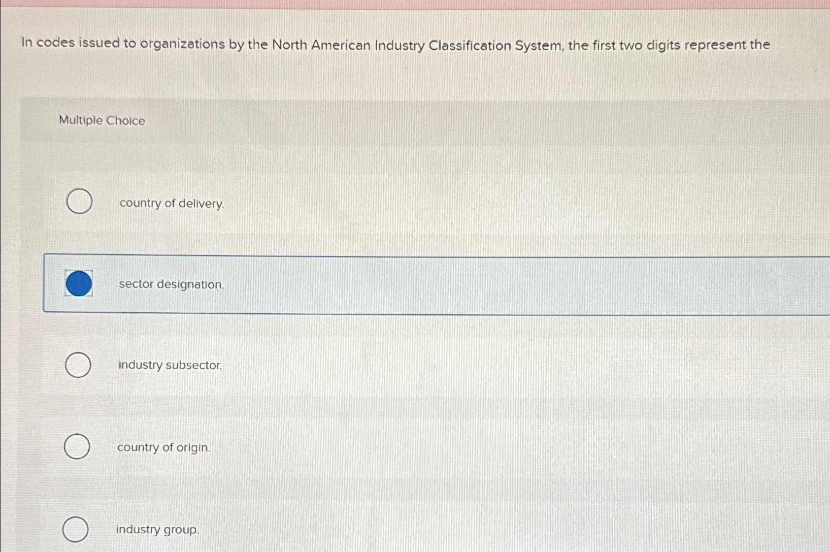 Solved In codes issued to organizations by the North | Chegg.com