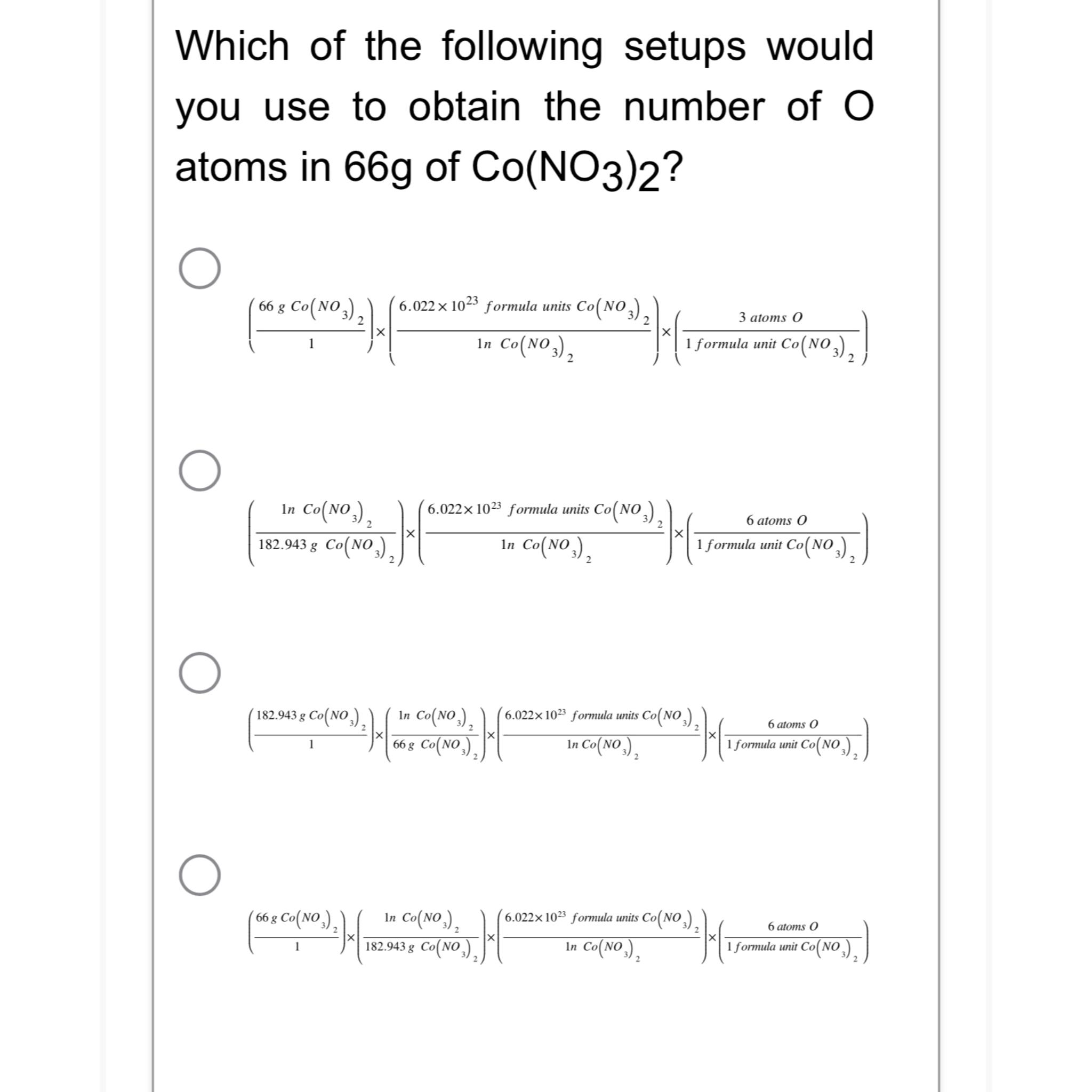 Solved Which of the following setups would you use to obtain | Chegg.com