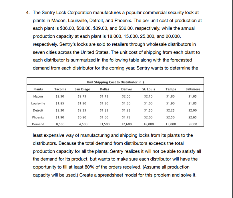 Solved PLEASE SOLVE USING EXCEL SOLVER AND FORMAT THE | Chegg.com