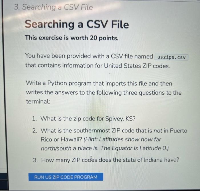 Solved I have attached images of the csv file. Please write | Chegg.com