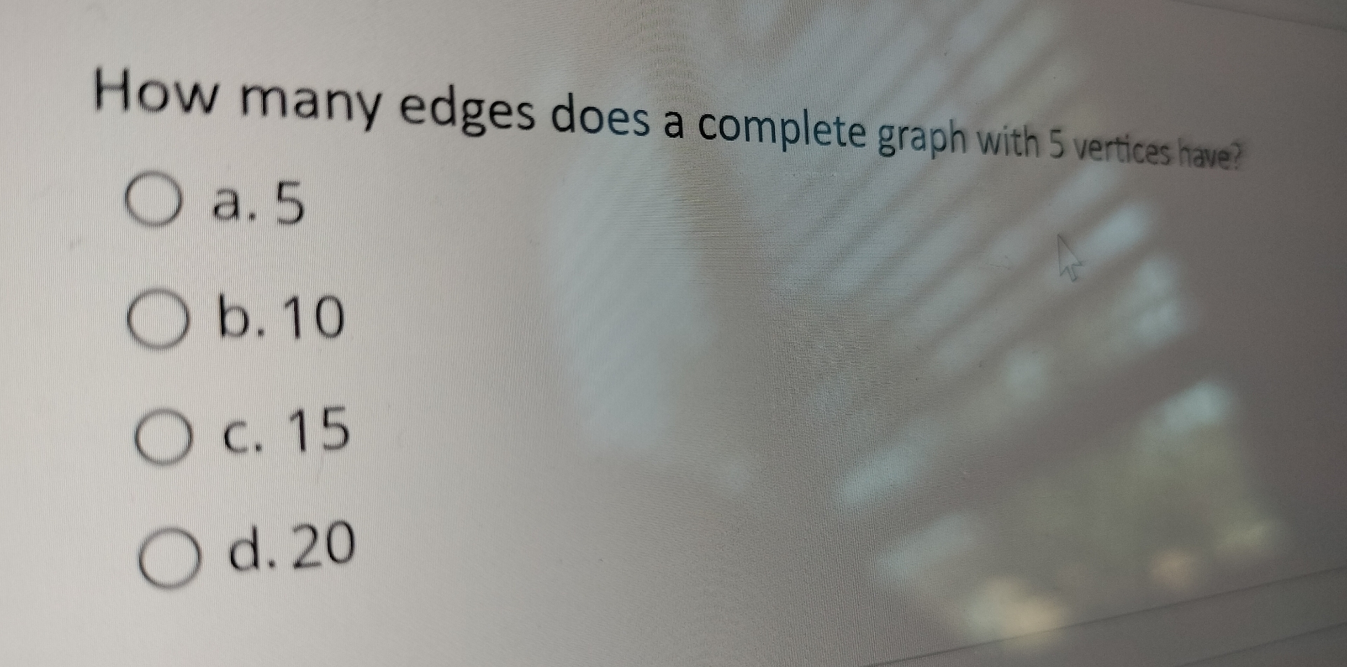 Solved How many edges does a complete graph with 5 ﻿vertices | Chegg.com