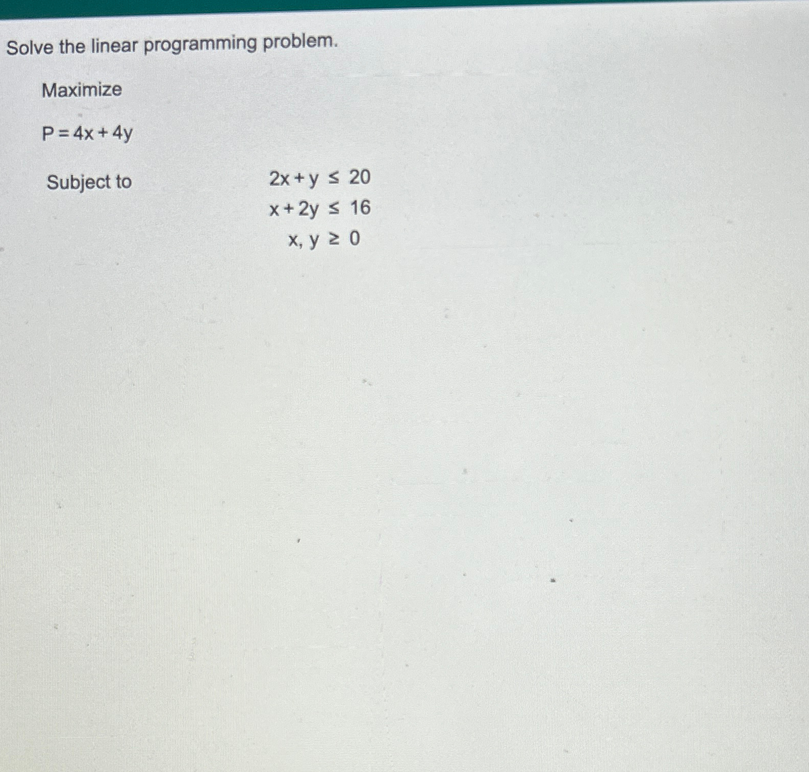 Solve the linear programming | Chegg.com