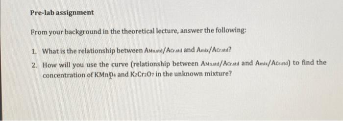 Solved Pre-lab assignment From your background in the | Chegg.com | Chegg.com
