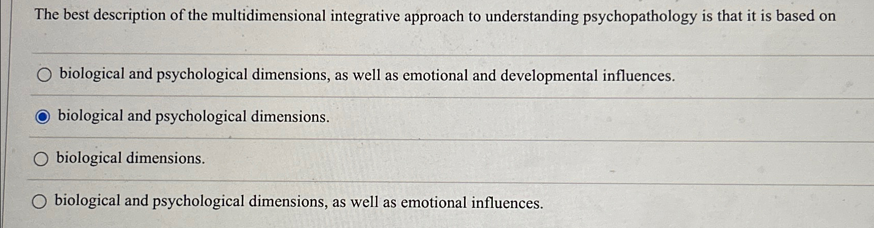 Solved The best description of the multidimensional | Chegg.com