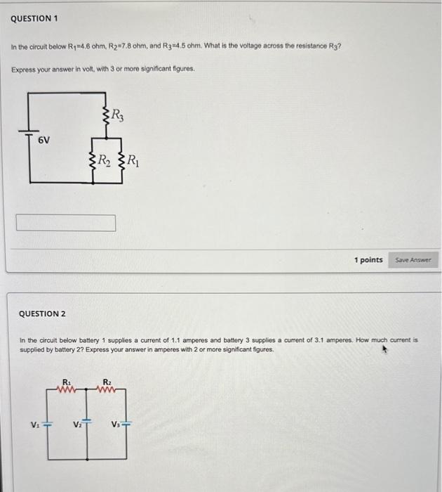 Solved In the circuit below R1=4.6ohm,R2=7.8ohm, and | Chegg.com