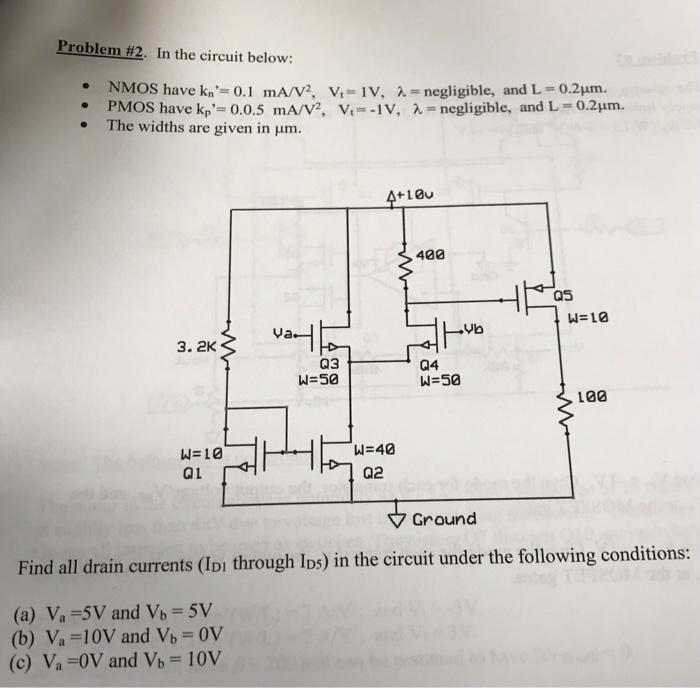 Solved Problem \#2. In the circuit below: - NMOS have | Chegg.com