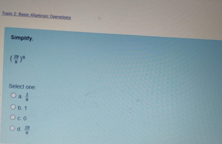 Solved Topic 2: Basic Algebraic | Chegg.com