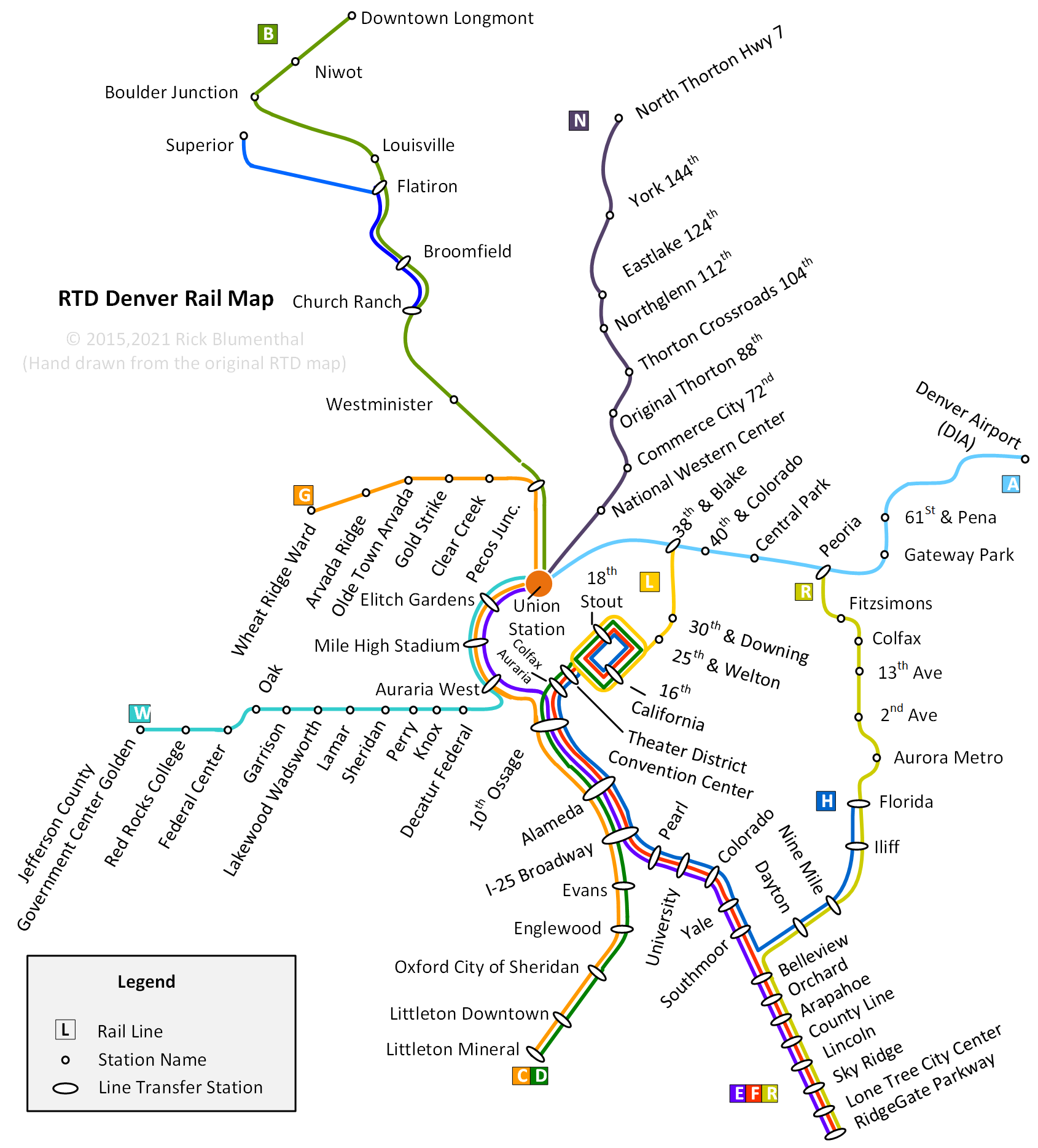 Solved Treating the above RTD Light Rail map as a connected | Chegg.com