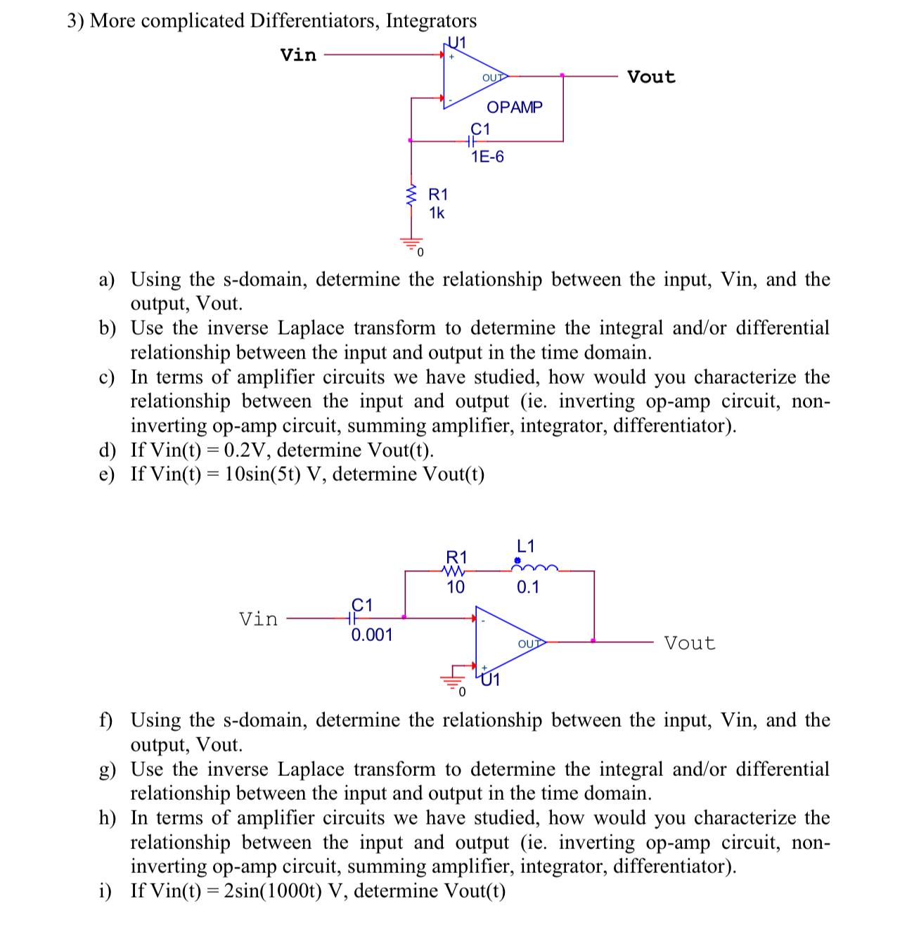 Solved More complicated Da) ﻿Using the s-domain, determine | Chegg.com