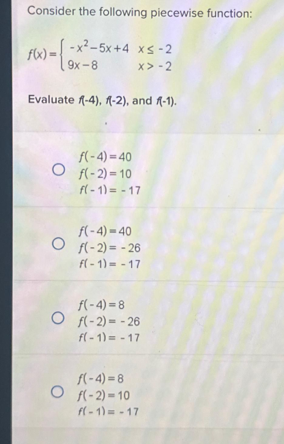 Solved Consider the following piecewise | Chegg.com