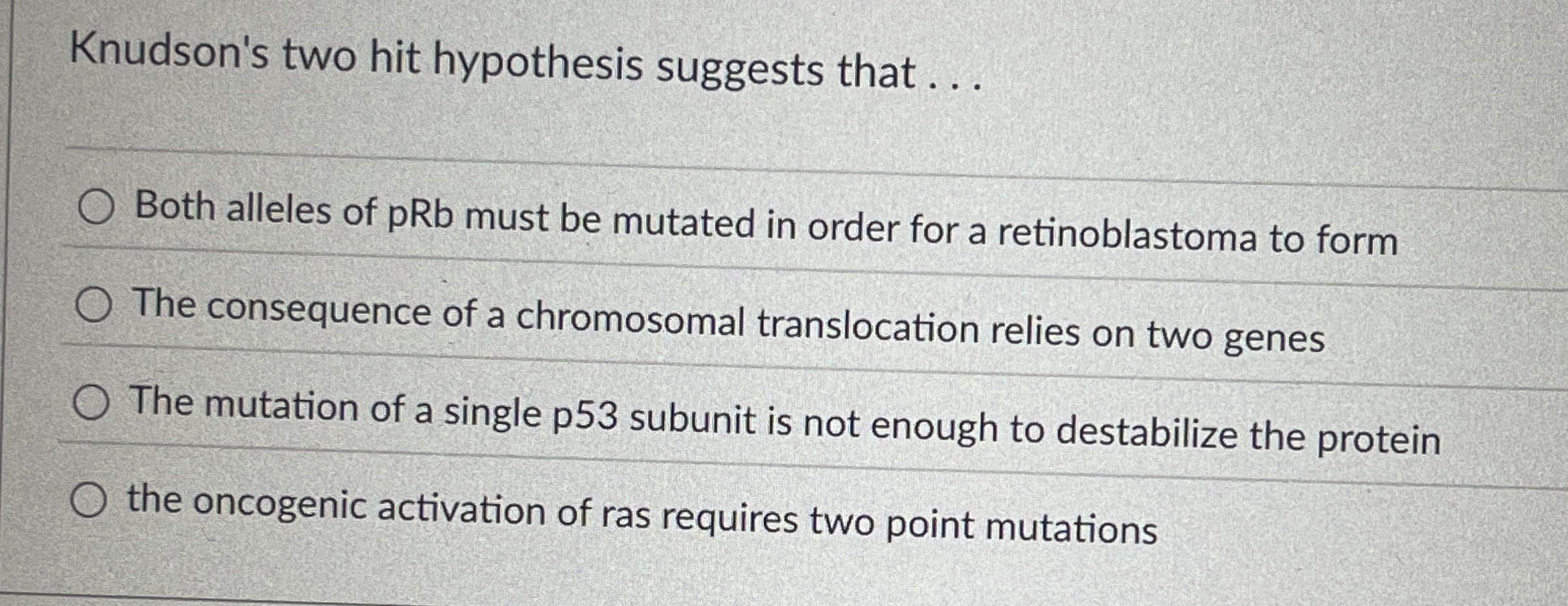 Solved BKnudson's two hit hypothesis suggests that . . .Both | Chegg.com