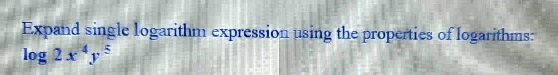 Solved Expand single logarithm expression using the | Chegg.com