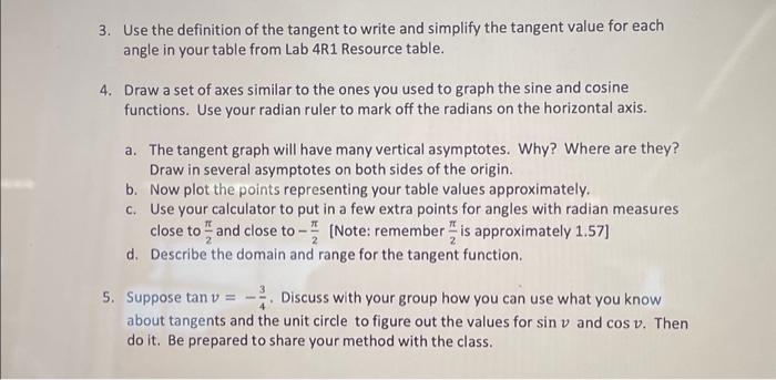 3. Use the definition of the tangent to write and | Chegg.com