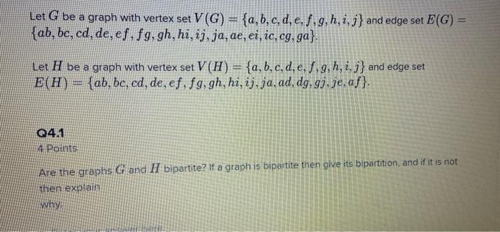 Solved Let G be a graph with vertex set V (G) = {a, b, c, d, | Chegg.com