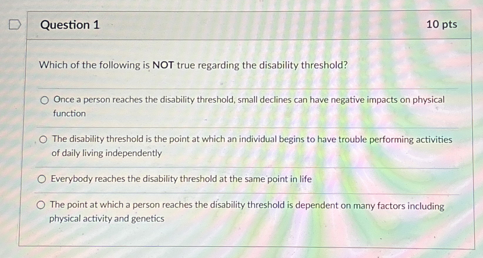 Solved Question 110 ﻿ptsWhich of the following is NOT true | Chegg.com