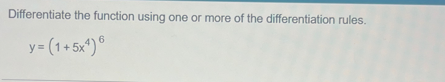 Solved Differentiate the function using one or more of the | Chegg.com