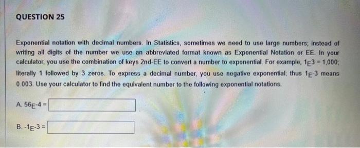 Solved Exponential notation with decimal numbers. In | Chegg.com