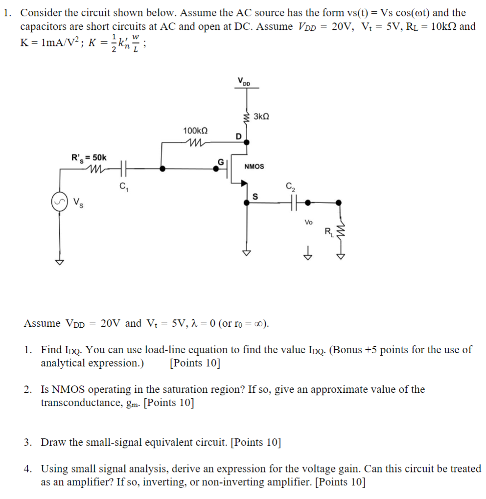 Solved Consider the circuit shown below. Assume the AC | Chegg.com