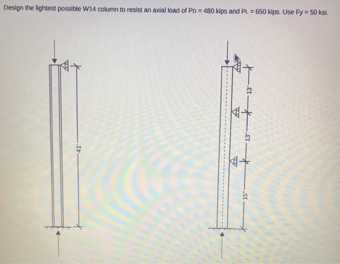 Solved Design the lightest possible W14 column to resist an | Chegg.com