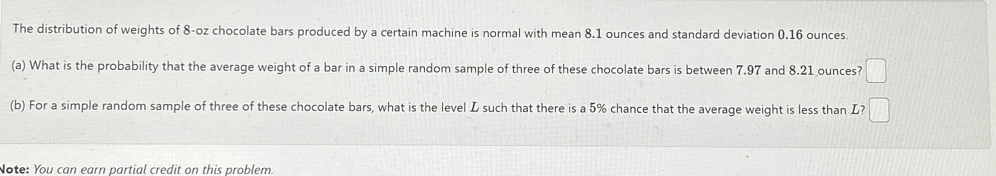 Solved The distribution of weights of 8- ﻿oz chocolate bars | Chegg.com