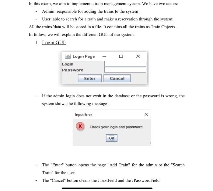 Solved In this exam, we aim to implement a train management | Chegg.com