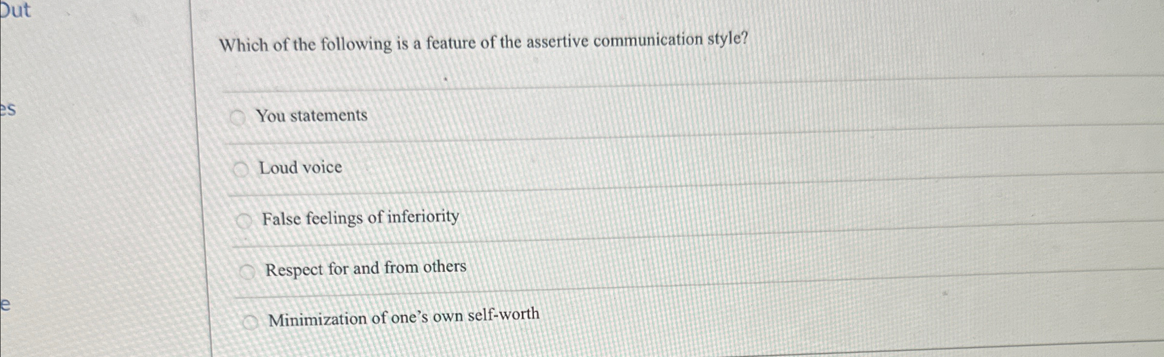Solved Which of the following is a feature of the assertive | Chegg.com
