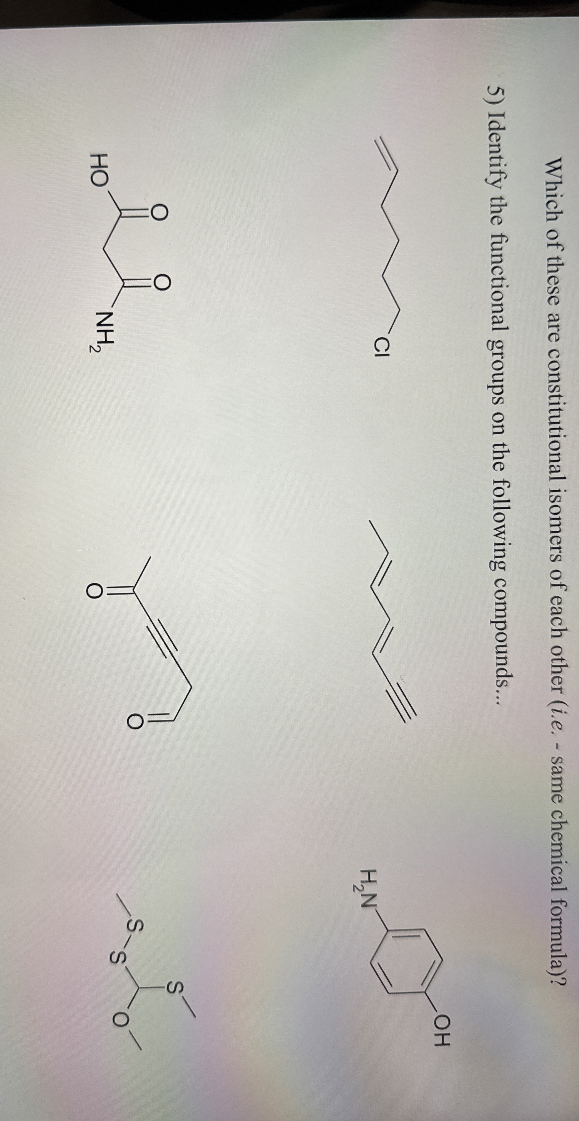 Solved Which of these are constitutional isomers of each | Chegg.com