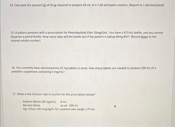 Solved For questions 14-17 (All 4 questions) Solve these | Chegg.com