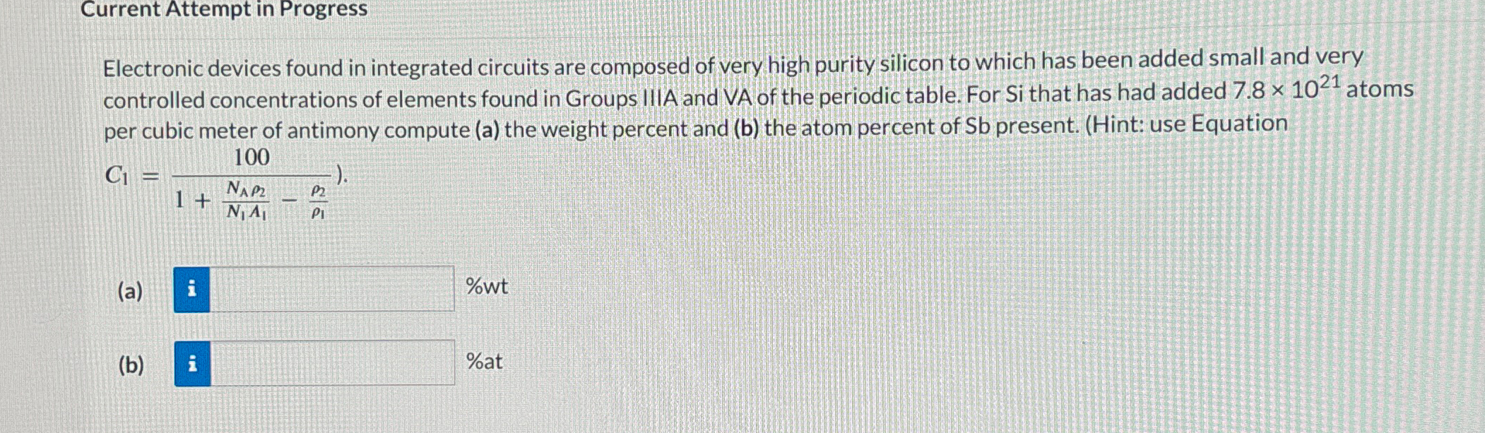 Solved Current Attempt in ProgressElectronic devices found | Chegg.com