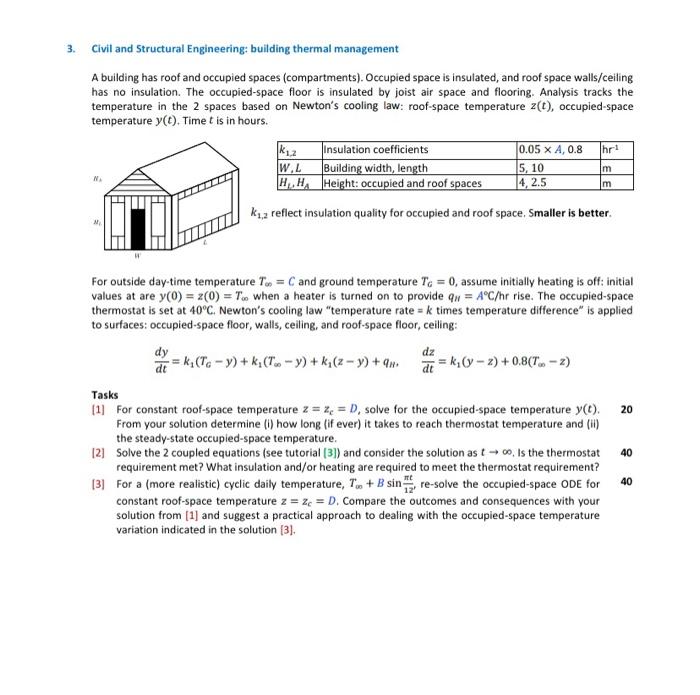 Solved 3. Civil and Structural Engineering building thermal | Chegg.com