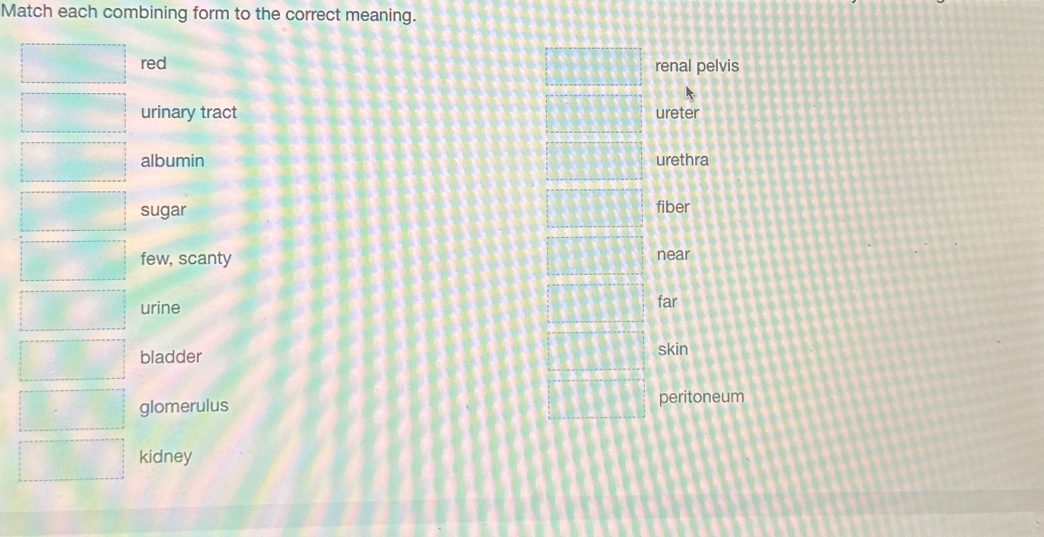 Match each combining form to the correct | Chegg.com