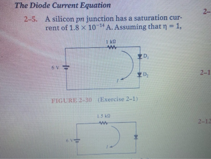 The Diode Current Equation 2- 2-5. A silicon pn | Chegg.com