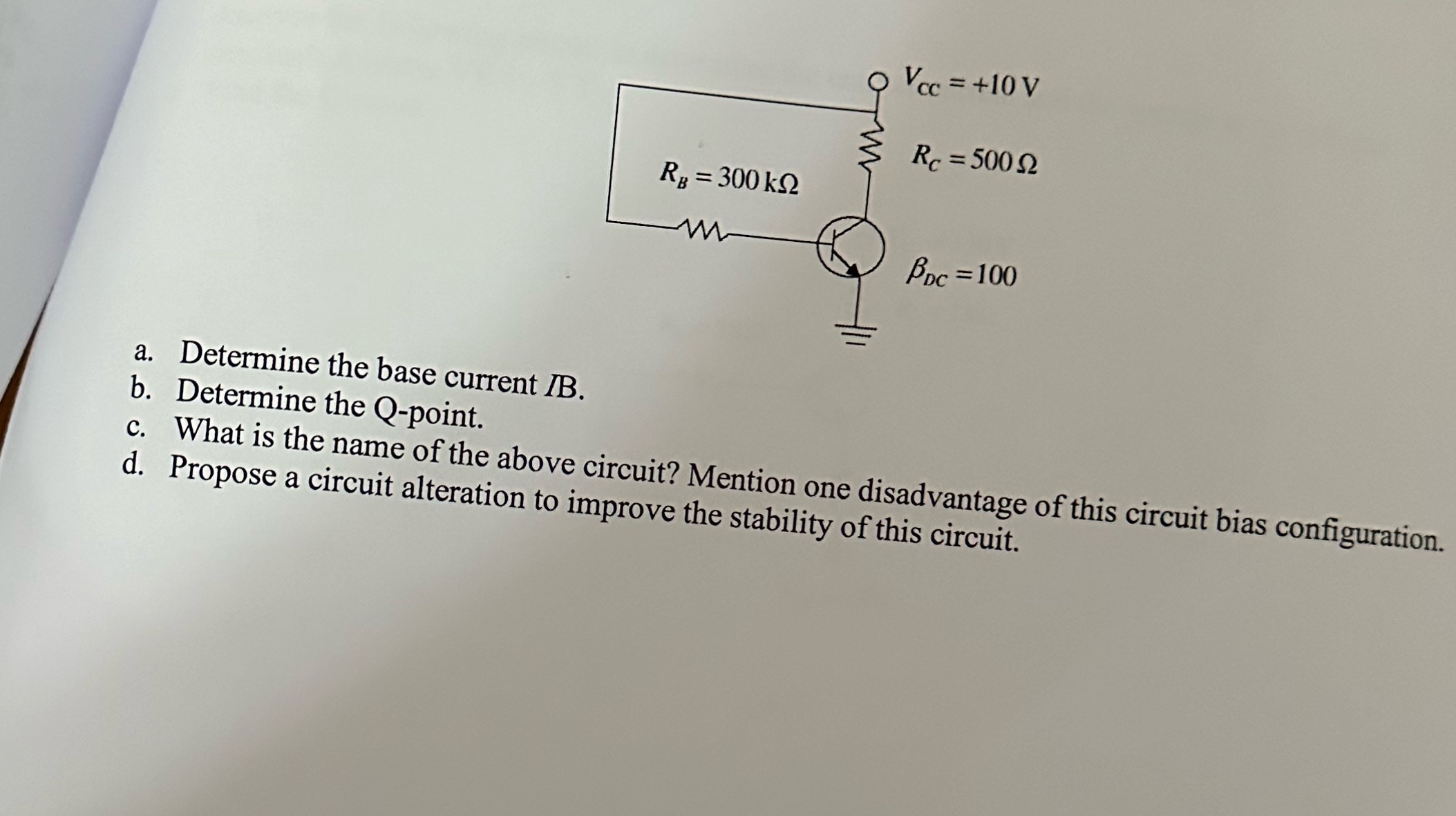 Solved a. ﻿Determine the base current IB.b. ﻿Determine the | Chegg.com