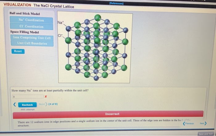 Solved VISUALIZATION The NaCl Crystal Lattice (References | Chegg.com