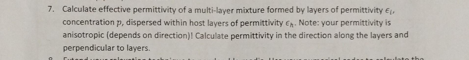 Solved Calculate effective permittivity of a multi-layer | Chegg.com